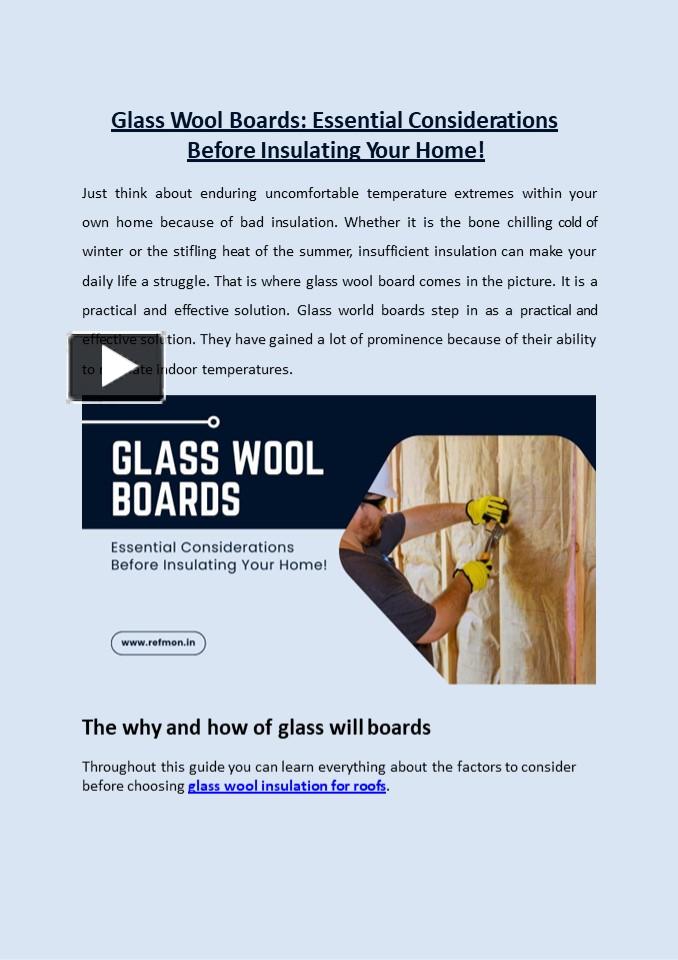 PPT – Consideration Before Glass Wool Boards Insulating Your Home ...