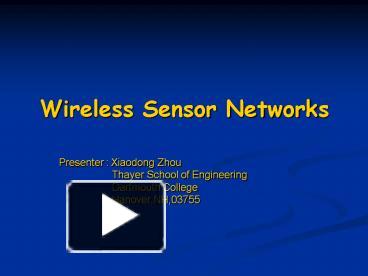 PPT – Wireless Sensor Networks PowerPoint presentation | free to view ...
