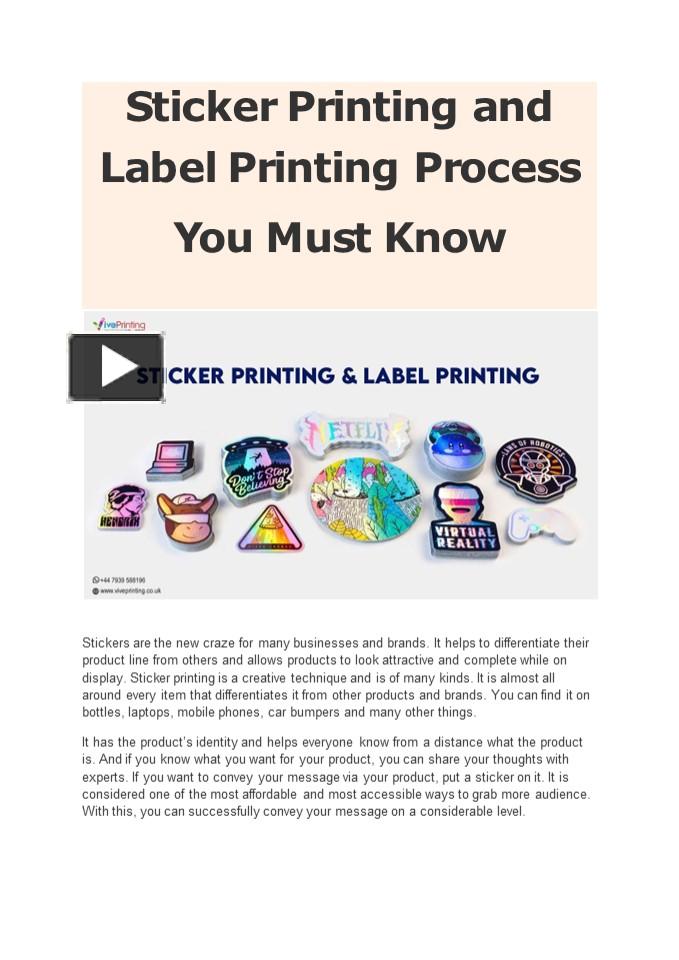 PPT – Sticker Printing & Label Printing Process You Must Know ...