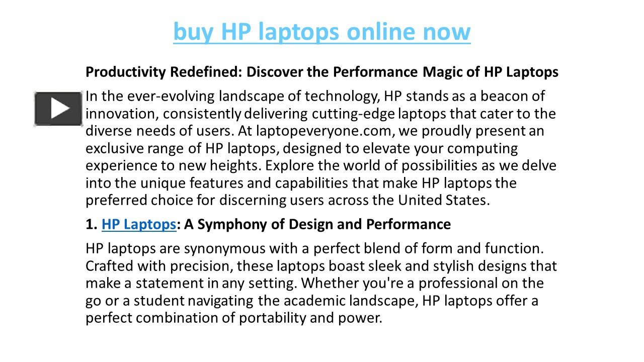 PPT – HP laptops online on sale PowerPoint presentation | free to ...
