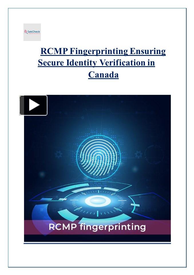 PPT – RCMP Fingerprinting Ensuring Secure Identity Verification in ...