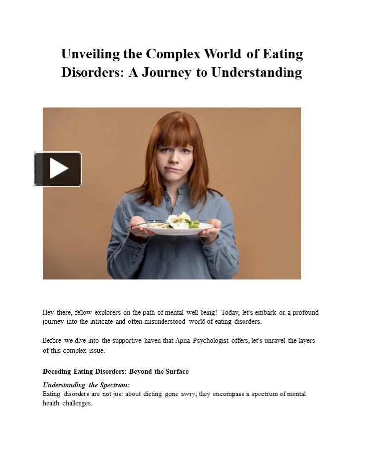 PPT – Unveiling the Complex World of Eating Disorders: A Journey to ...
