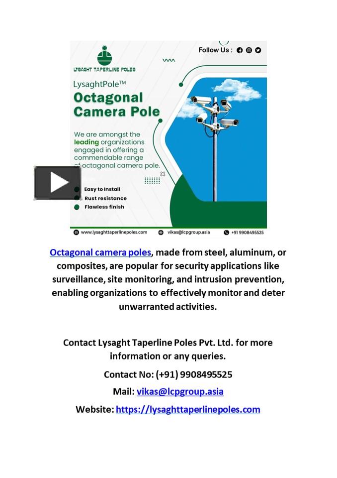 Best Octagonal Camera Poles in India presentation | free to download