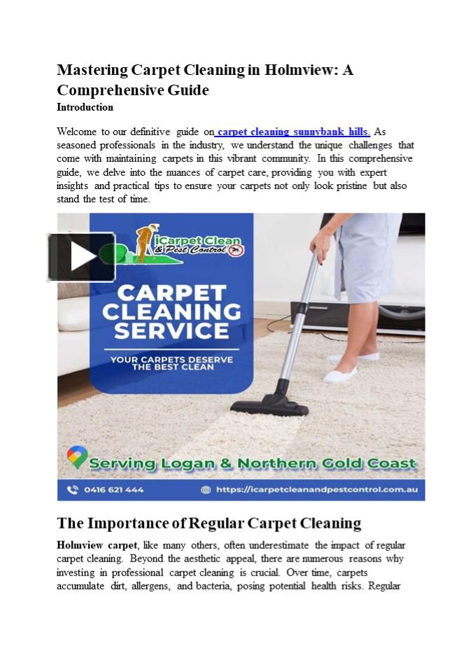 PPT – Mastering Carpet Cleaning in Holmview: A Comprehensive Guide ...