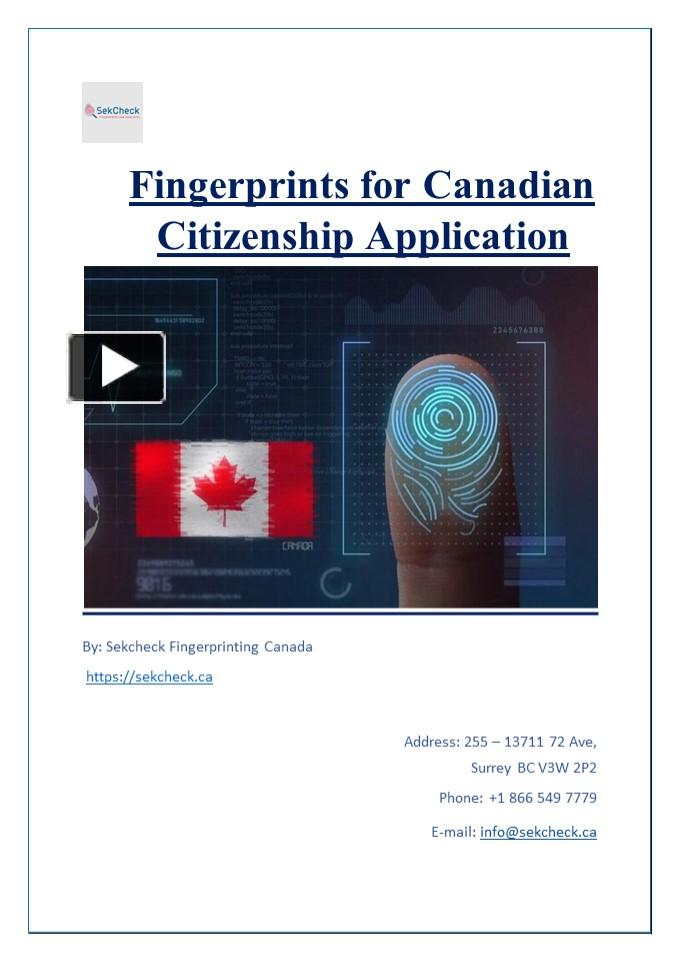 PPT – Fingerprints for Canadian Citizenship Application PowerPoint ...