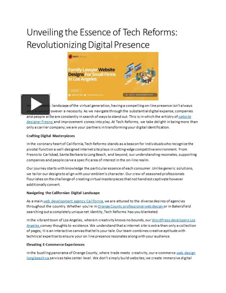 Unveiling the Essence of Tech Reforms: Revolutionizing Digital Presence ...