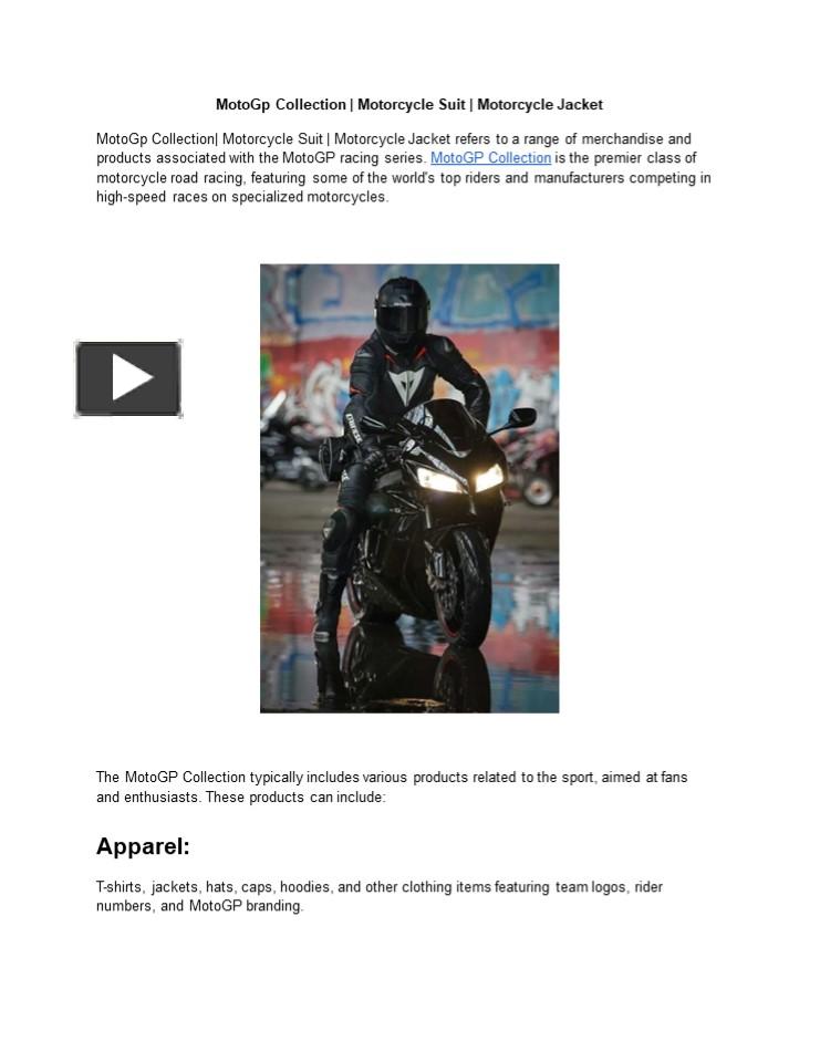 MotoGp Collection | Motorcycle Suit | Motorcycle Jacket presentation ...