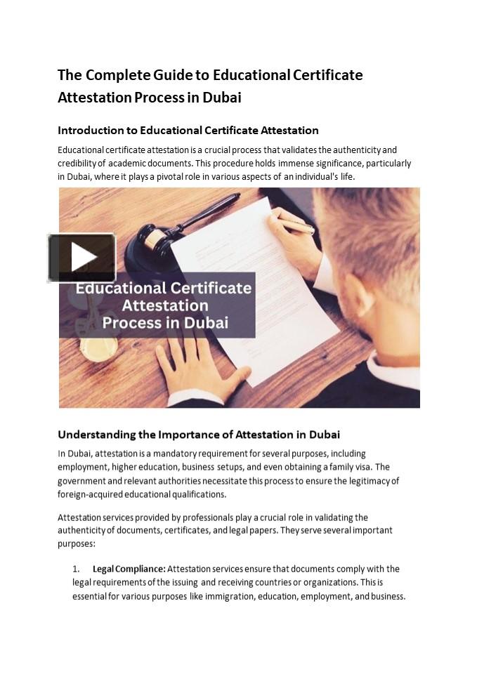 The Complete Guide to Educational Certificate Attestation Process in ...