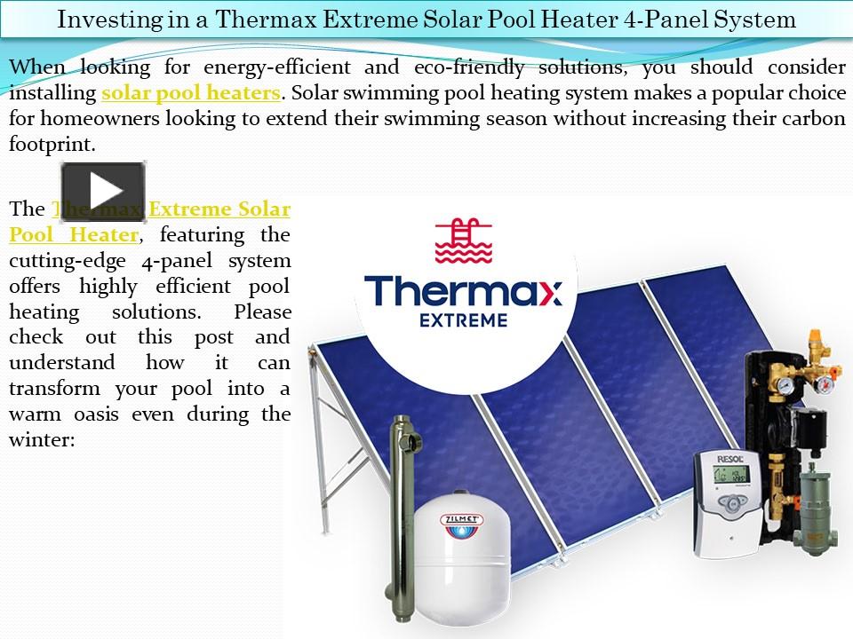 Solar Water Heater For Pool - Solar Tubs presentation | free to download