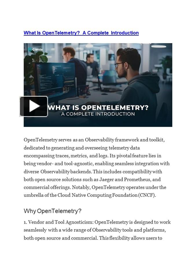 What Is OpenTelemetry? A Complete Introduction presentation | free to ...