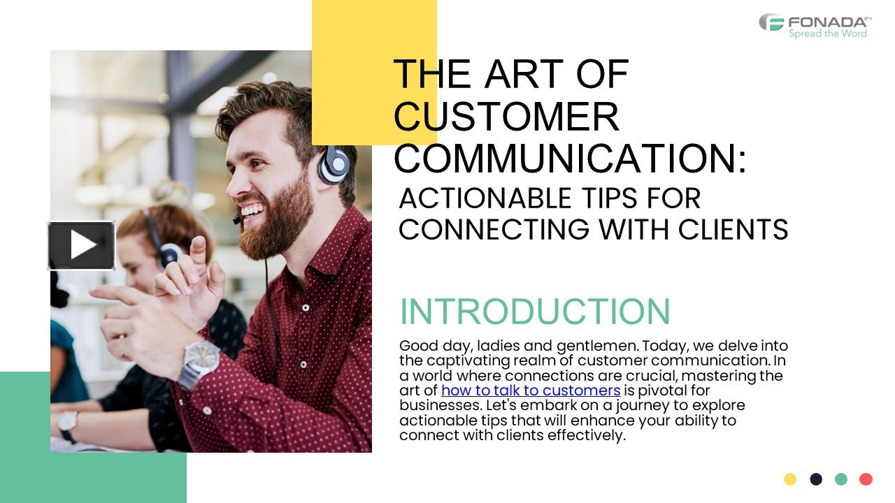 PPT – The Art of Customer Communication Actionable Tips for Connecting ...