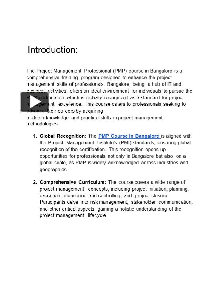 PPT – PMP Course in Bangalore PowerPoint presentation | free to ...