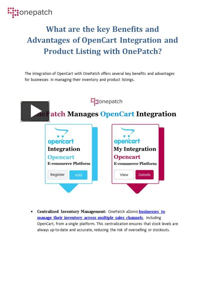 PPT – What are the key Benefits and Advantages of OpenCart Integration ...