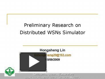 PPT – Preliminary Research on Distributed WSNs Simulator PowerPoint ...