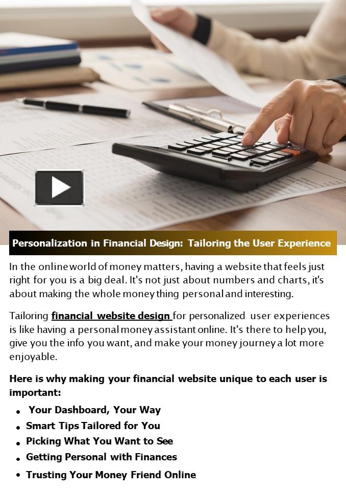 PPT – Personalization in Financial Design: Tailoring the User ...