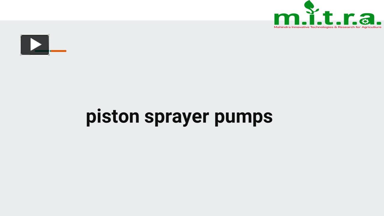Piston pumps presentation | free to download