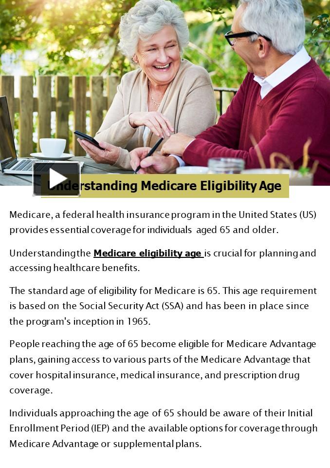 PPT – Understanding Medicare Eligibility Age PowerPoint presentation ...