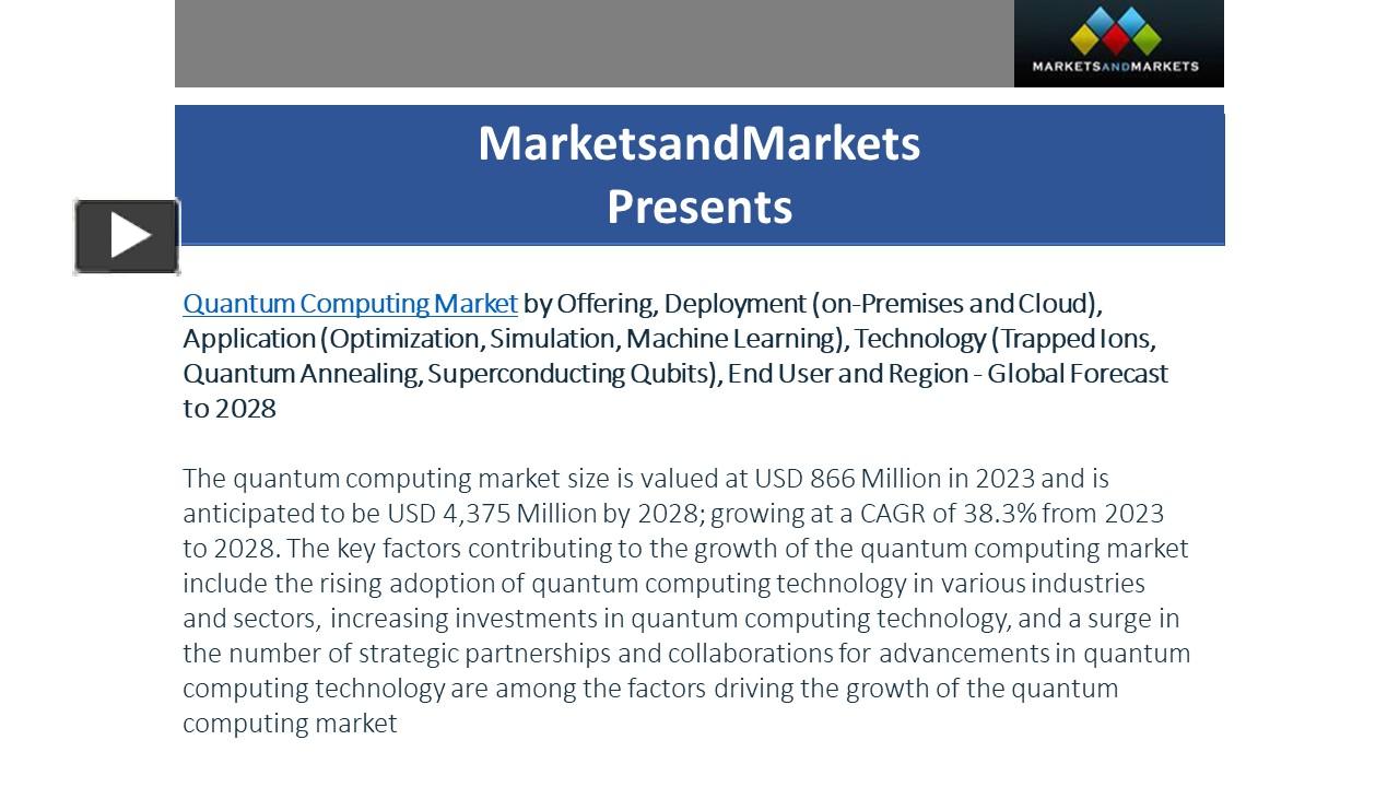 Quantum Computing Industry worth $4,375 Million by 2028 presentation ...