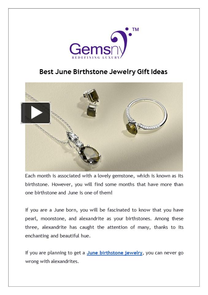 Five Best June Birthstone Jewelry Gift Ideas presentation | free to ...
