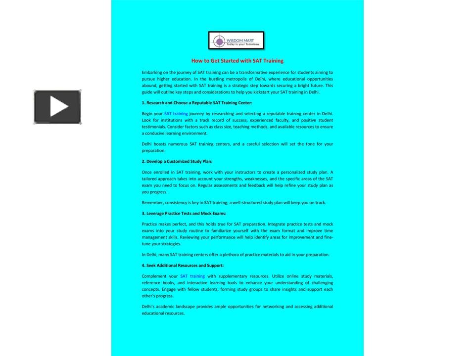 PPT – How to Get Started with SAT Training PowerPoint presentation ...