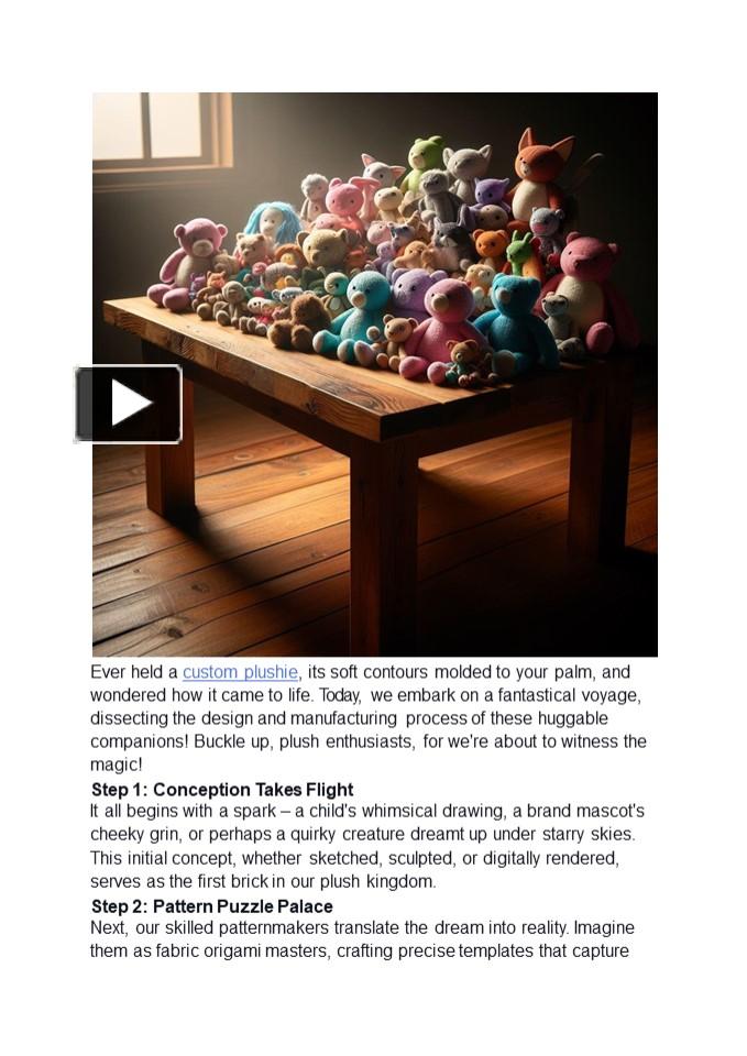 PPT – The Design and Manufacturing Process of Custom Plushie Toys on a ...
