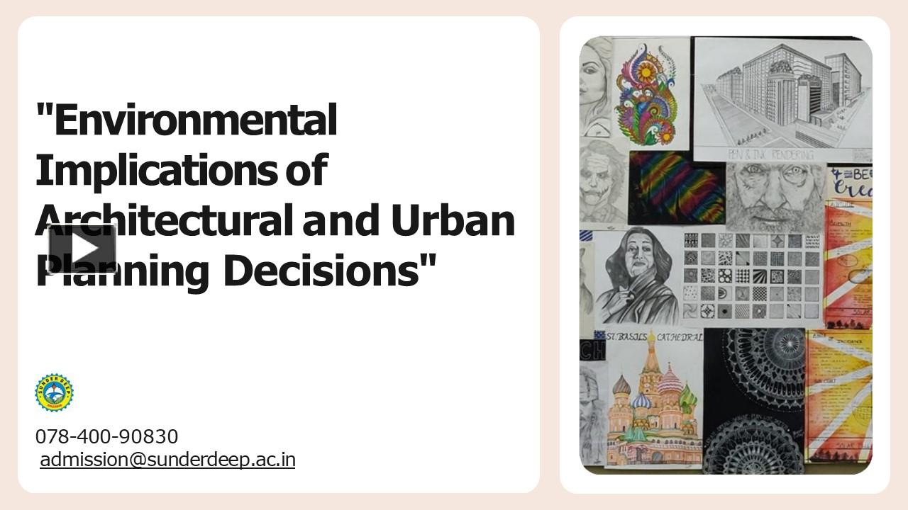 PPT – "Environmental Implications of Architectural and Urban Planning ...