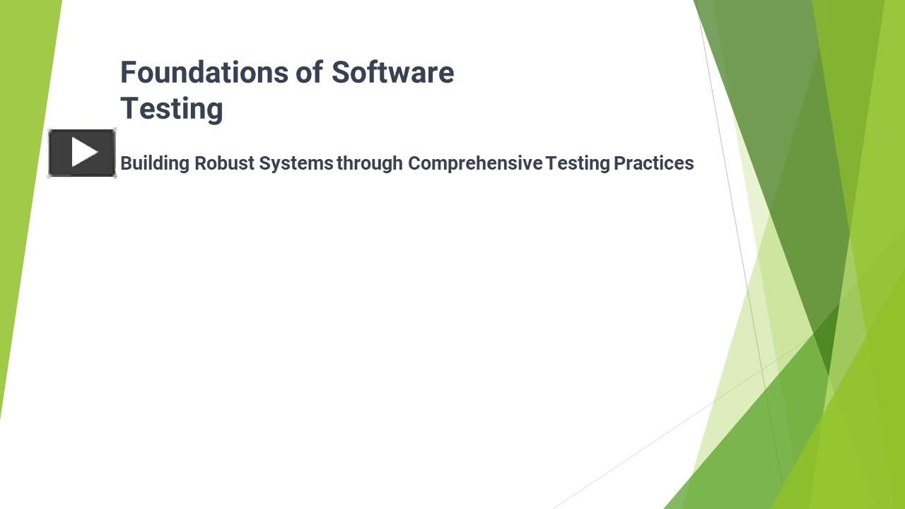 PPT – Foundation of Software Testing Course PowerPoint presentation ...