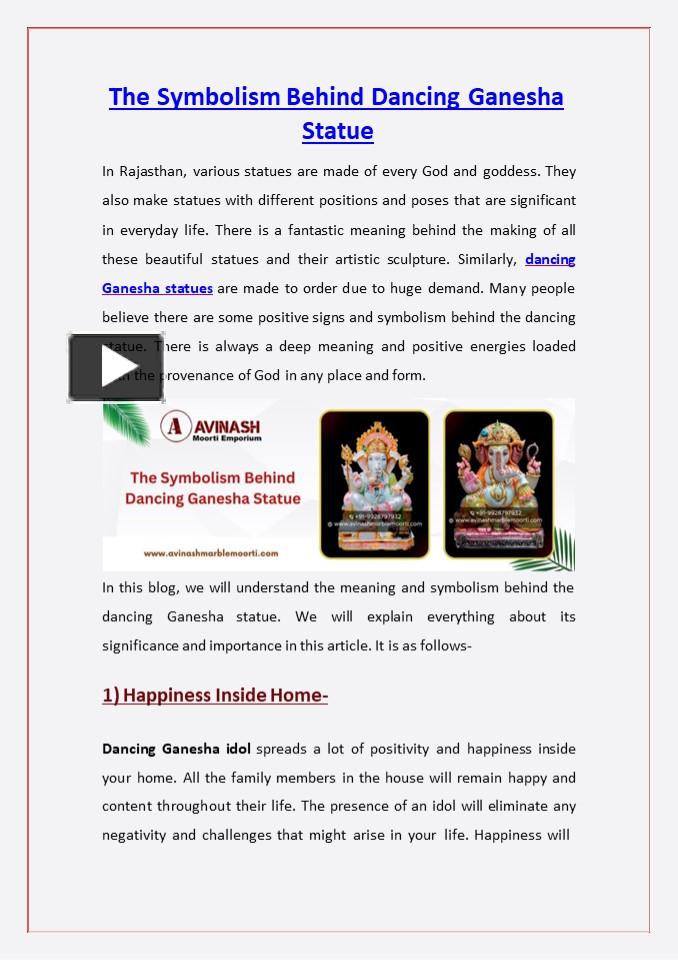 PPT – The Symbolism Behind Dancing Ganesha Statue PowerPoint ...