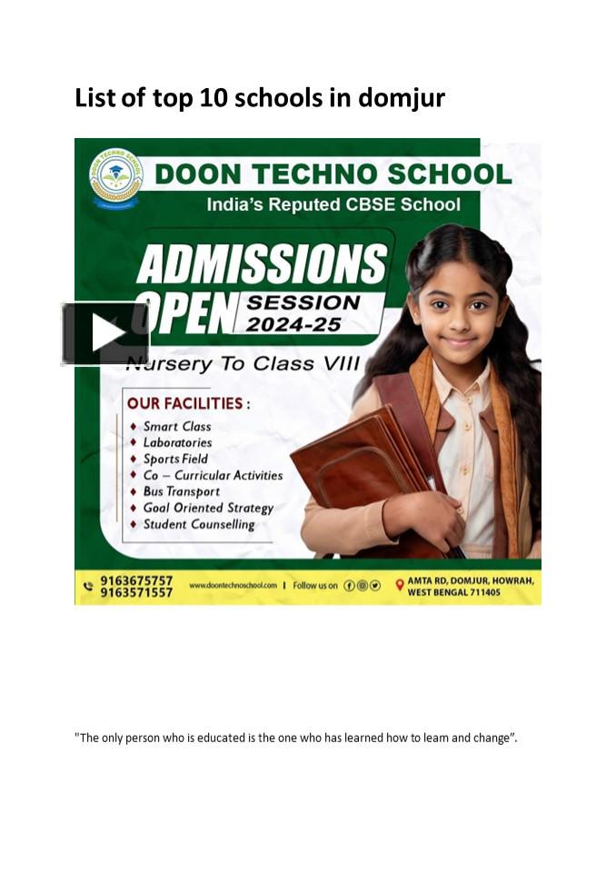 PPT – List of top 10 schools in domjur PowerPoint presentation | free ...