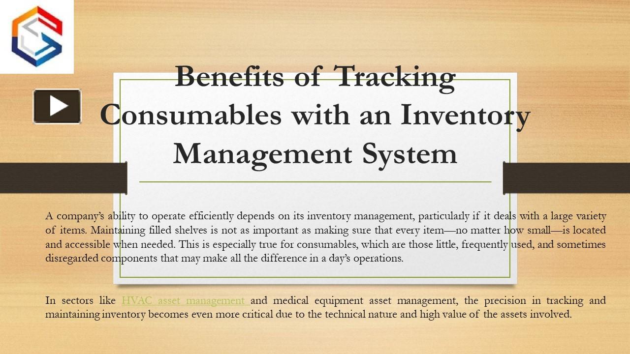 Benefits of Tracking Consumables with an Inventory Management System ...
