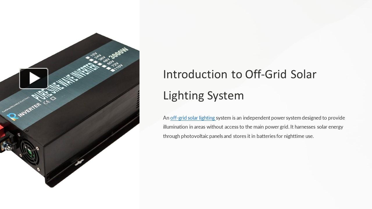 Off Grid Solar Lighting System presentation | free to download