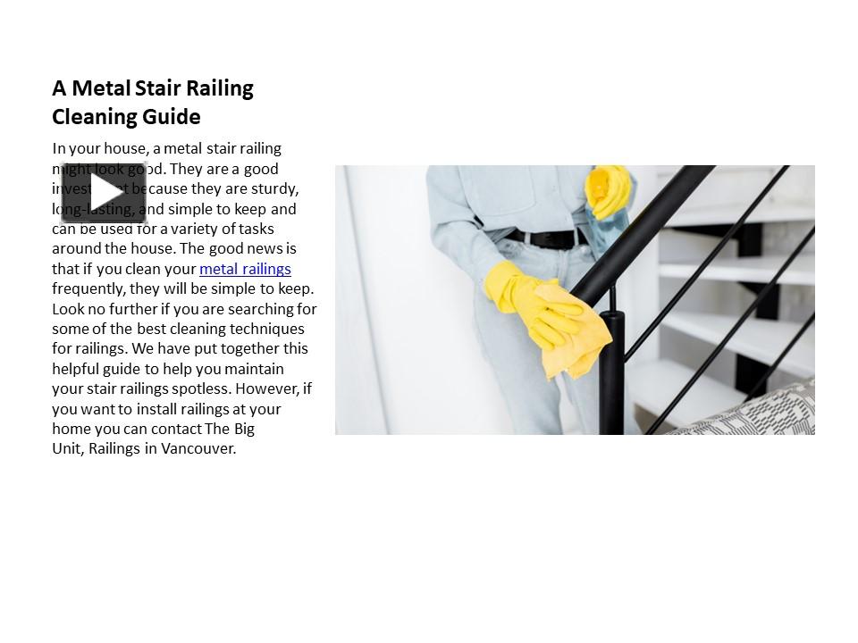 A Metal Stair Railing Cleaning Guide presentation | free to download