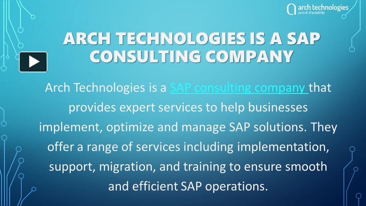 Arch Technologies - Ams Sap Marketing Solution Dubai. presentation ...