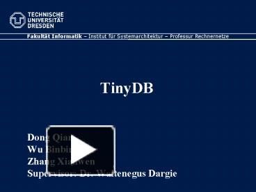 TinyDB presentation | free to view