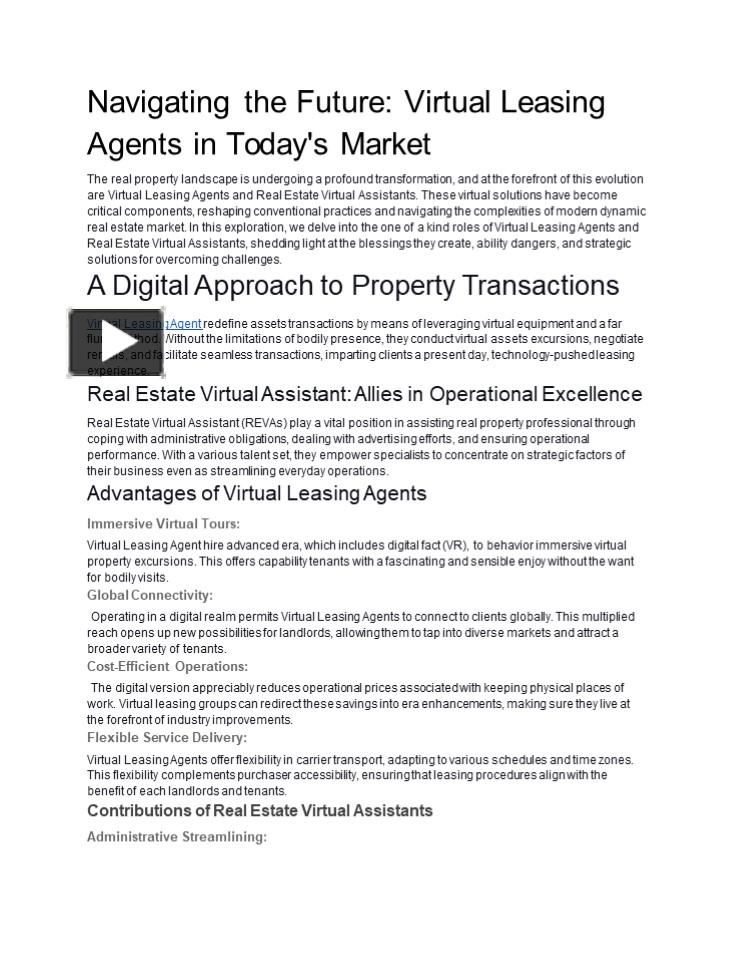 PPT – Virtual Leasing Agent PowerPoint presentation | free to download ...