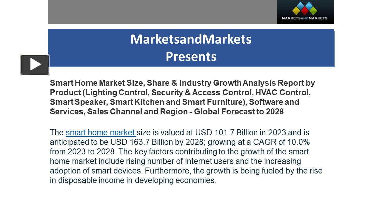 Smart Home Market Size Statistics Trends and Growth presentation | free ...