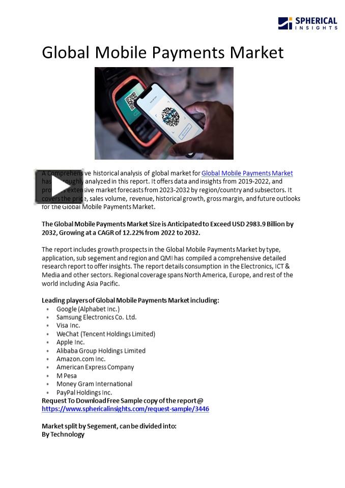 Global Mobile Payments Market presentation | free to download