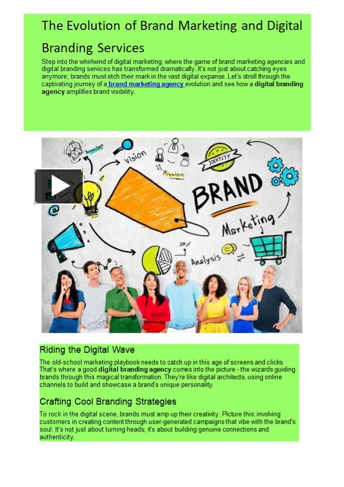 The Evolution of Brand Marketing and Digital Branding Services ...