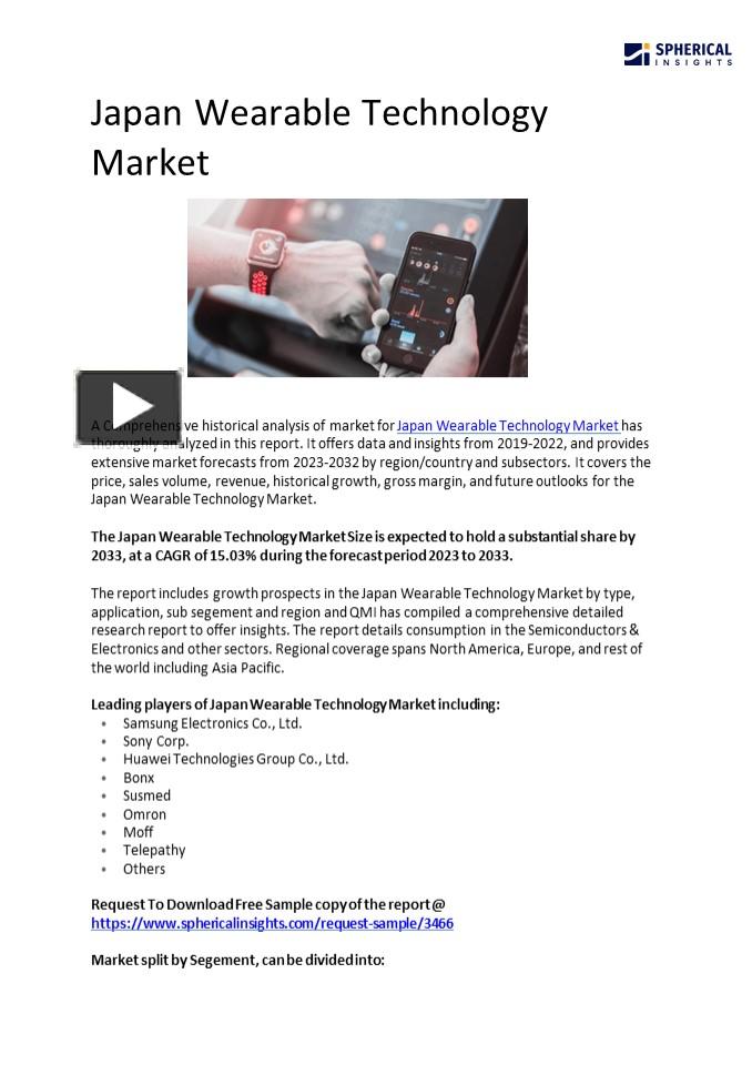 Japan Wearable Technology Market presentation | free to download