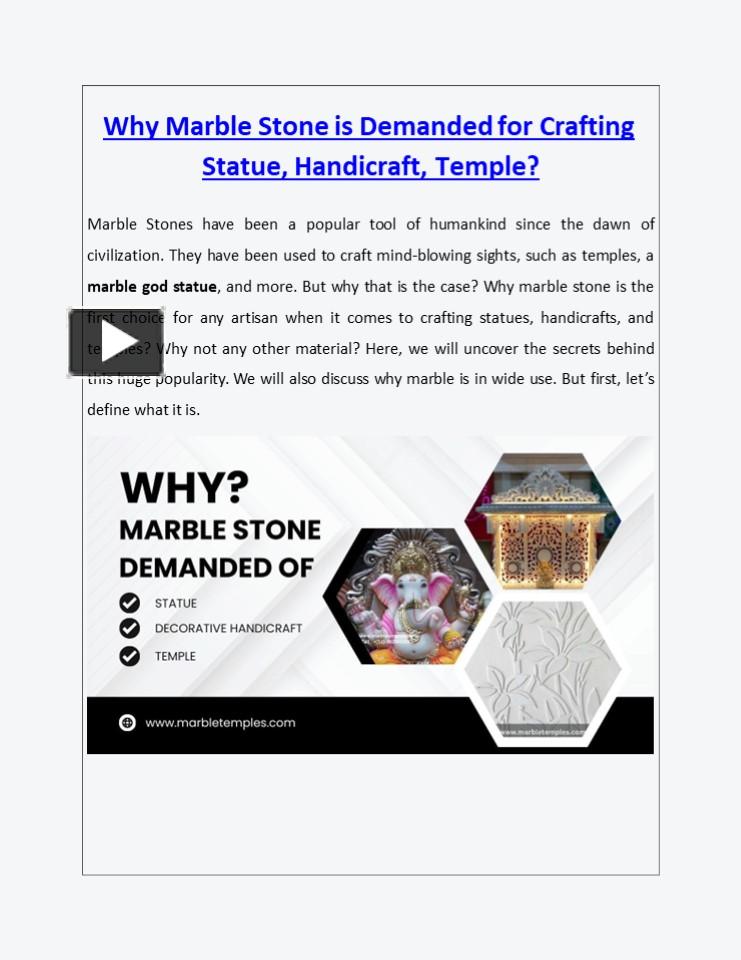 PPT – Why Marble Stone is Demanded for Crafting Statue, Handicraft and ...