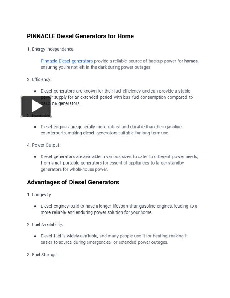PPT – diesel generator for home PowerPoint presentation | free to ...