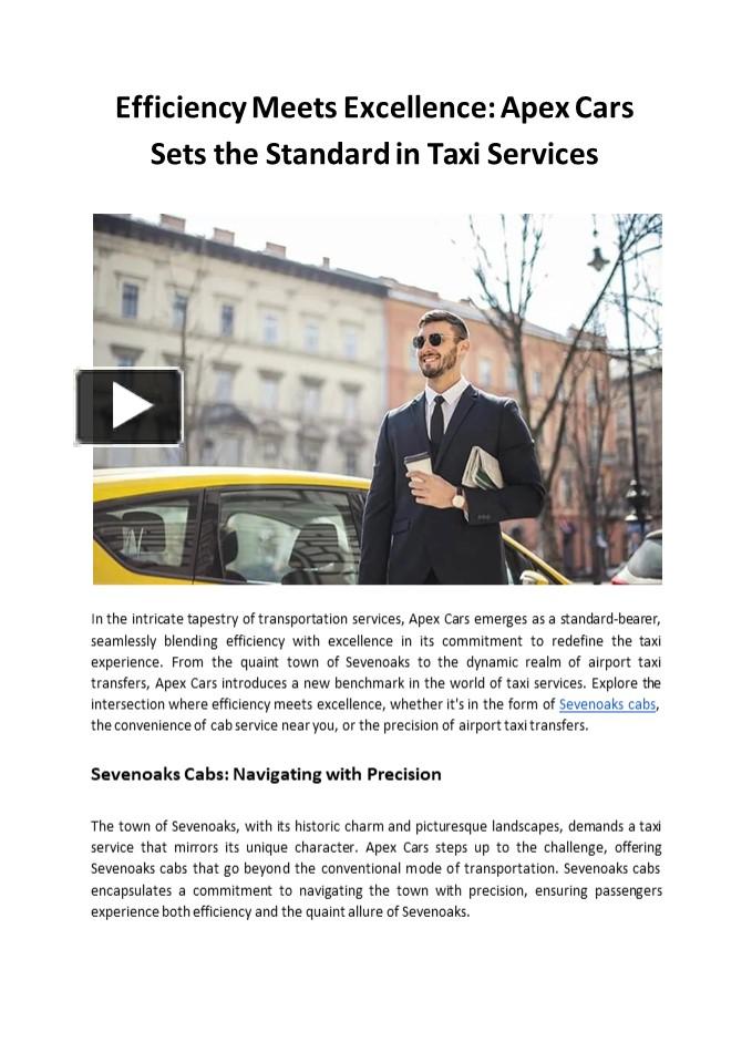 PPT – Efficiency Meets Excellence: Apex Cars Sets the Standard in Taxi ...