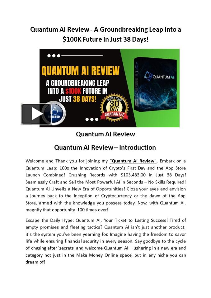 Quantum AI Review - A Groundbreaking Leap into a $100K Future in Just ...