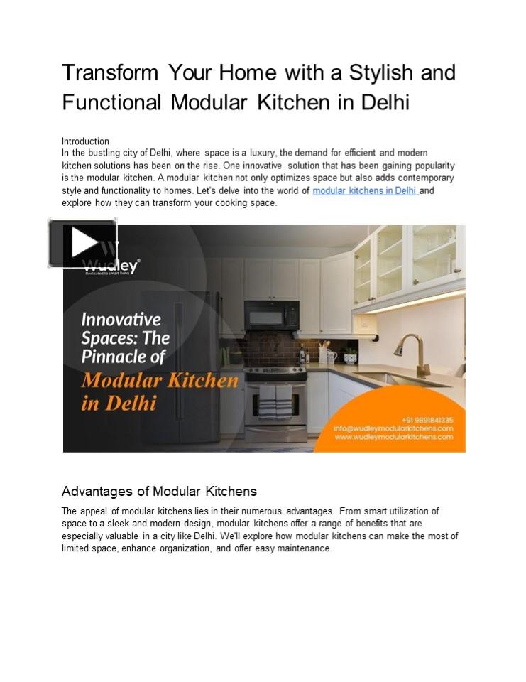 PPT – Transform Your Home with a Stylish and Functional Modular Kitchen ...