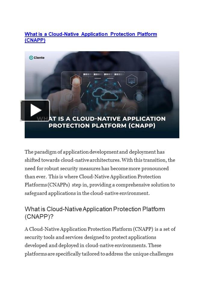 PPT – What is a Cloud-Native Application Protection Platform (CNAPP ...