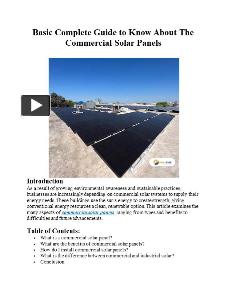 PPT – Basic Complete Guide to Know About The Commercial Solar Panels ...