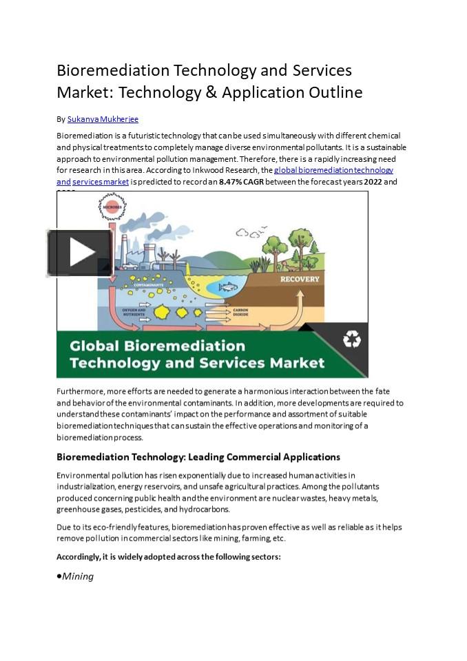 PPT – Bioremediation Technology and Services Market: Technology ...