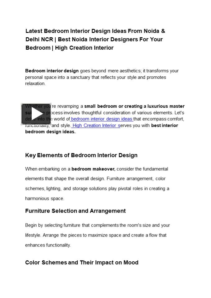 PPT – Latest Bedroom Interior Design Ideas From Noida & Delhi NCR ...