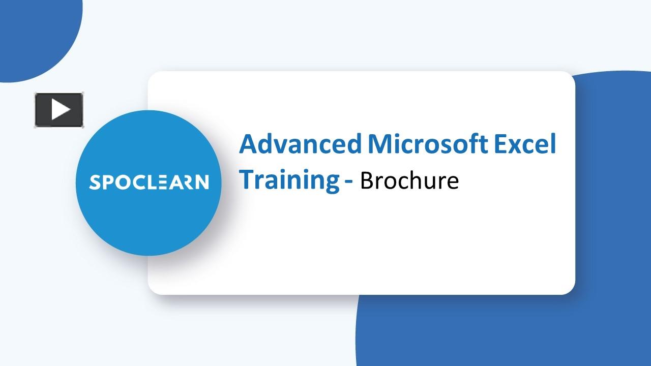 PPT – Advanced Excel Course in Germany - Spoclearn PowerPoint ...