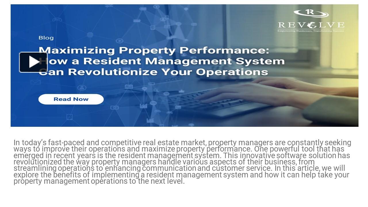 Maximizing Property Performance: How a Resident Management System Can ...